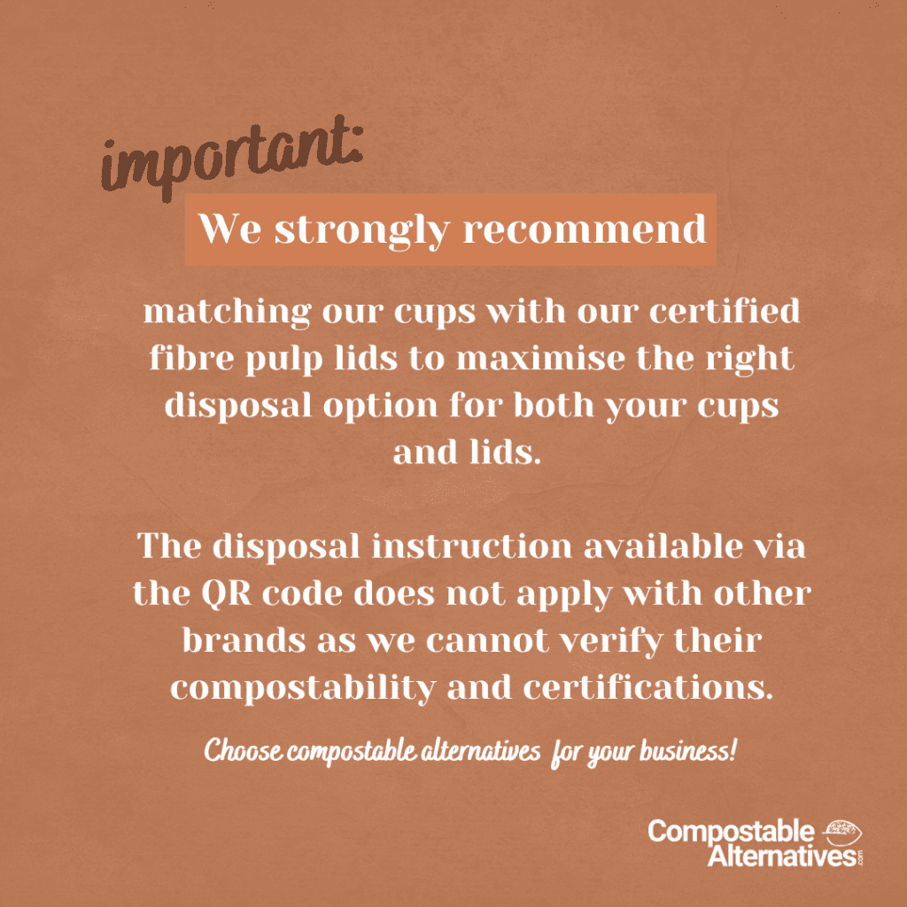 Disposable Lid Certified Home Compostable 4 Takeaway Cup