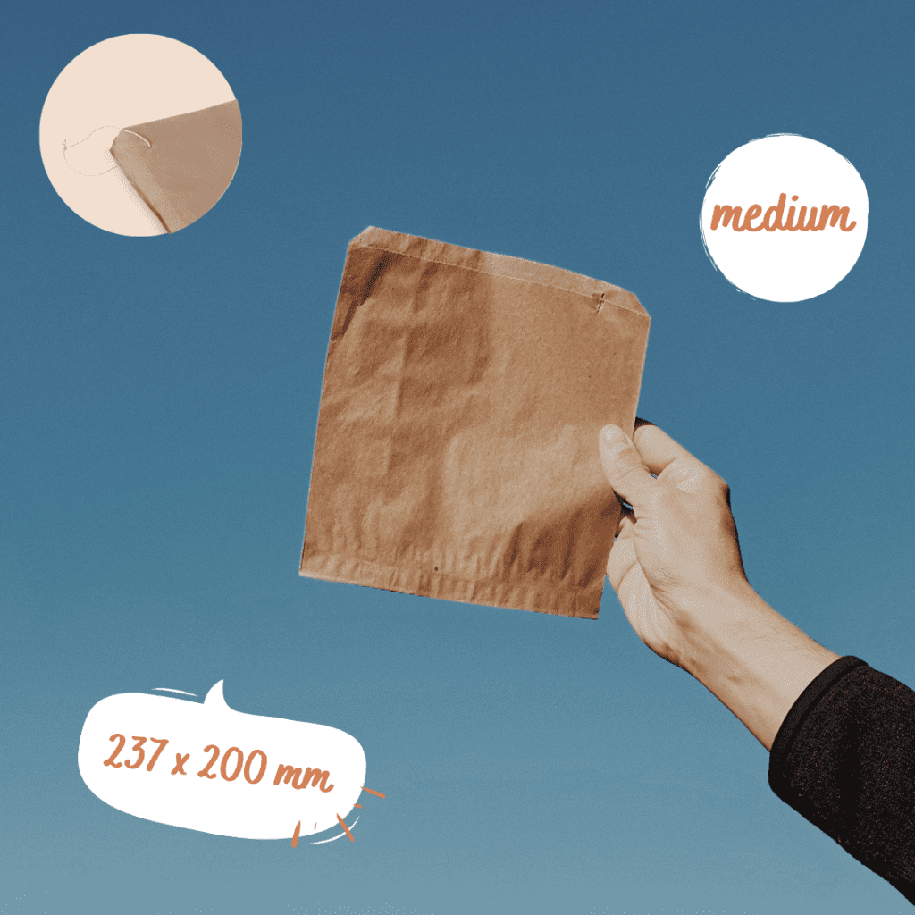 Flat Kraft Paper Bags for cafes and baked goods